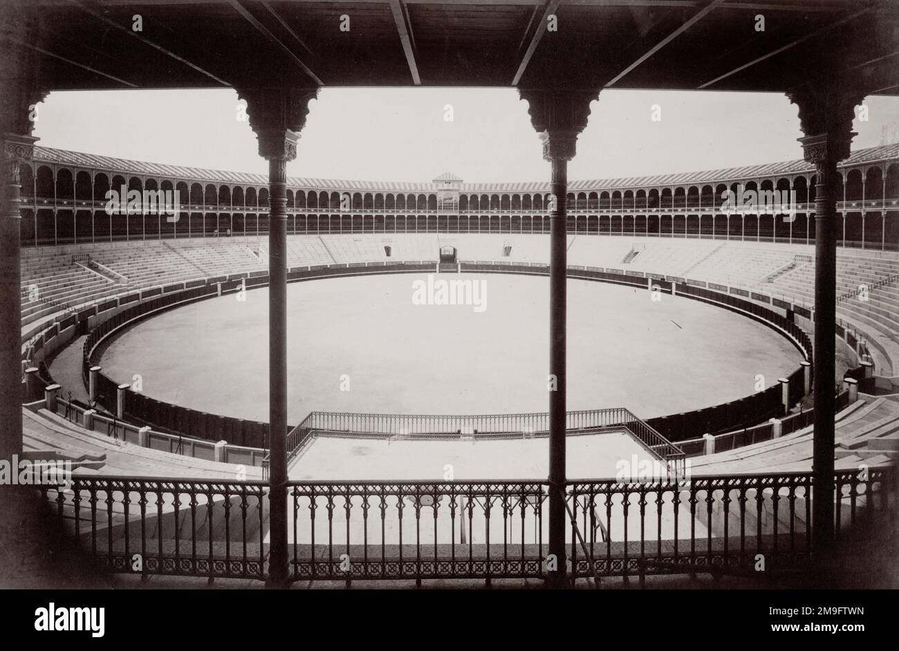 Vintage 19th century photo - Madrid, Spain interior of bull fighting ...