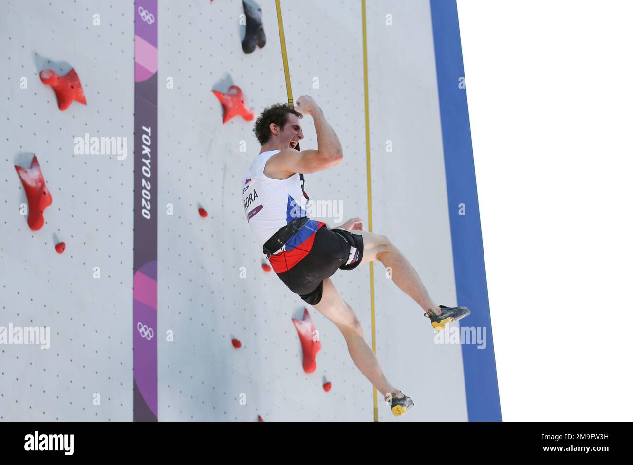 AUG 5, 2021 - TOKYO, JAPAN: Adam ONDRA of Czech Republic reacts in the ...