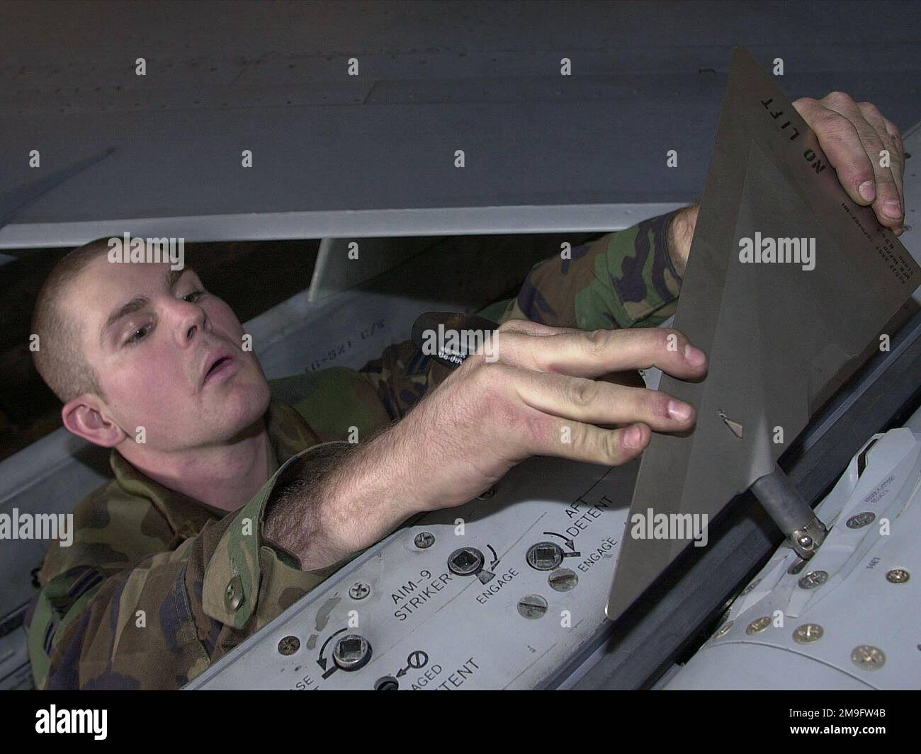US Air Force AIRMAN First Class Steve Webster, weapons load crew, 35th ...