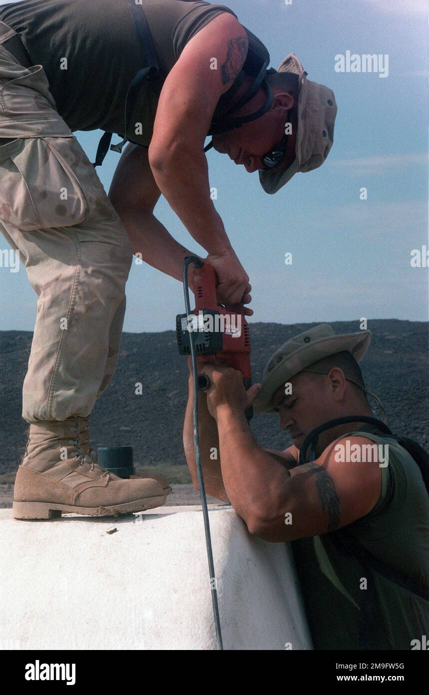 US Marine Corps Corporal Wessly Hill and US Marine Corps Sergeant ...