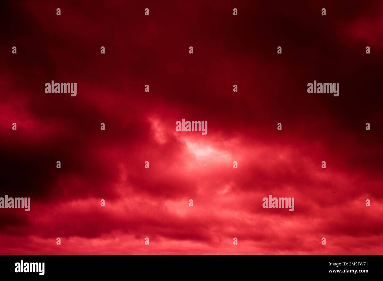 Fiery red sky. Blood clouds. Horror. Background, banner. Horror ...