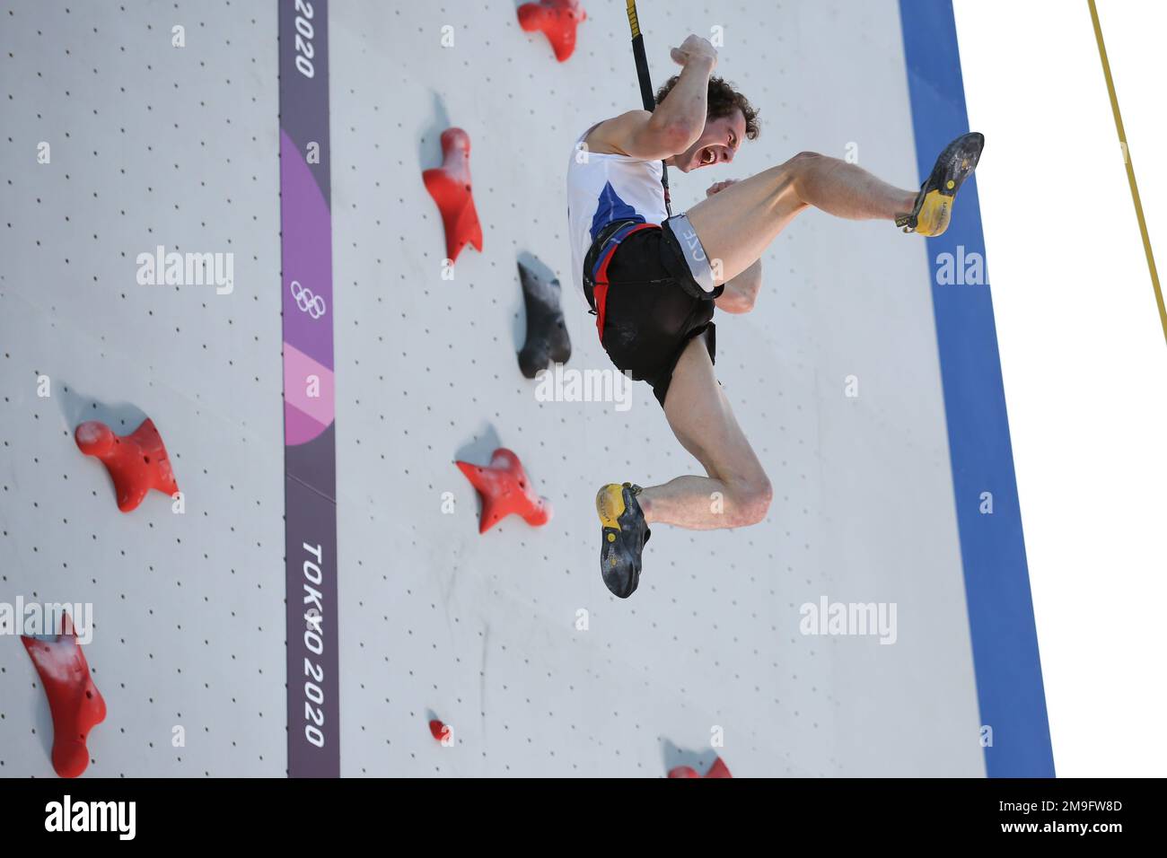 AUG 5, 2021 - TOKYO, JAPAN: Adam ONDRA of Czech Republic reacts in the ...