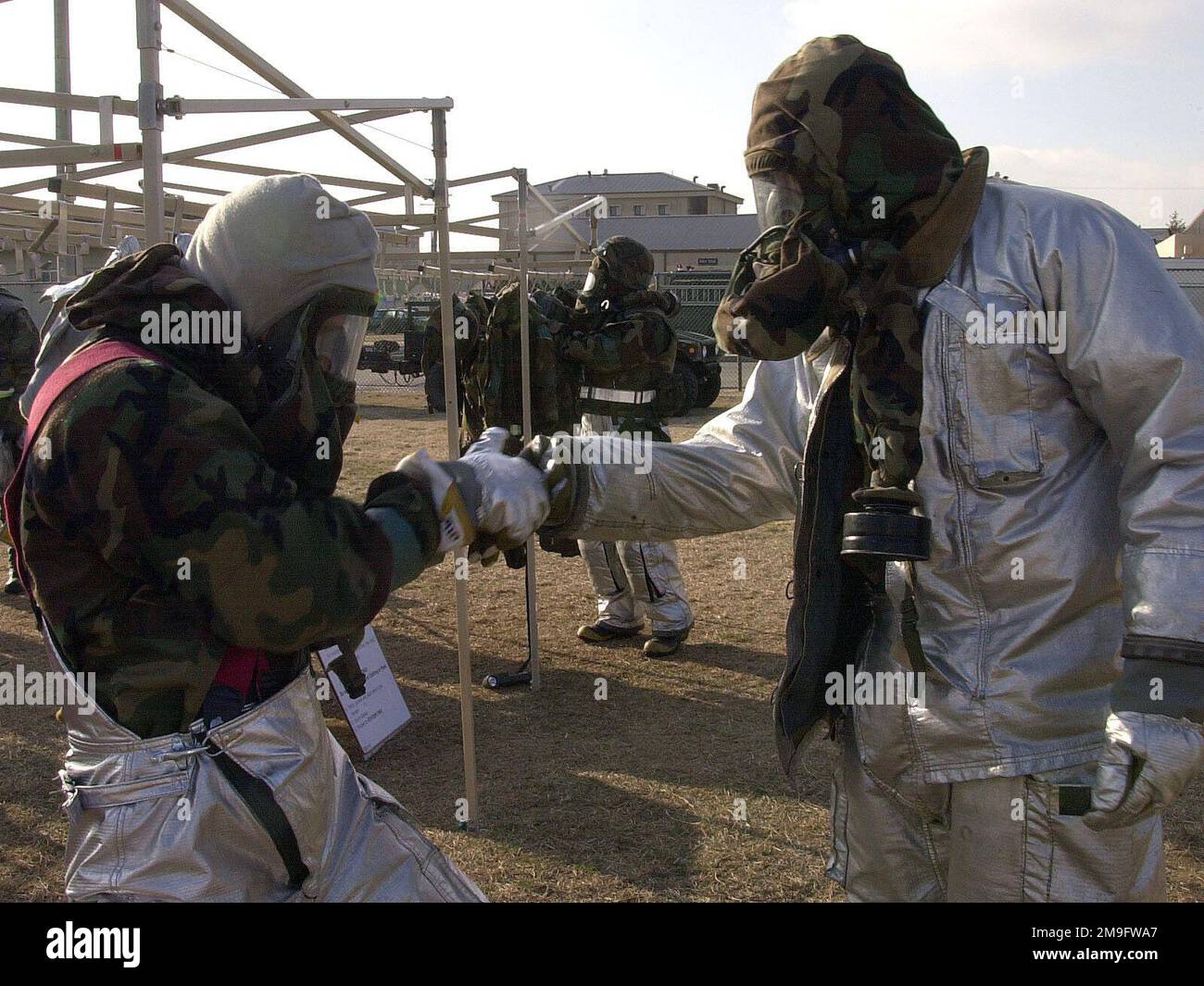 Two US Air Force Firefighters from the 8th Civil Engineering Squadron ...