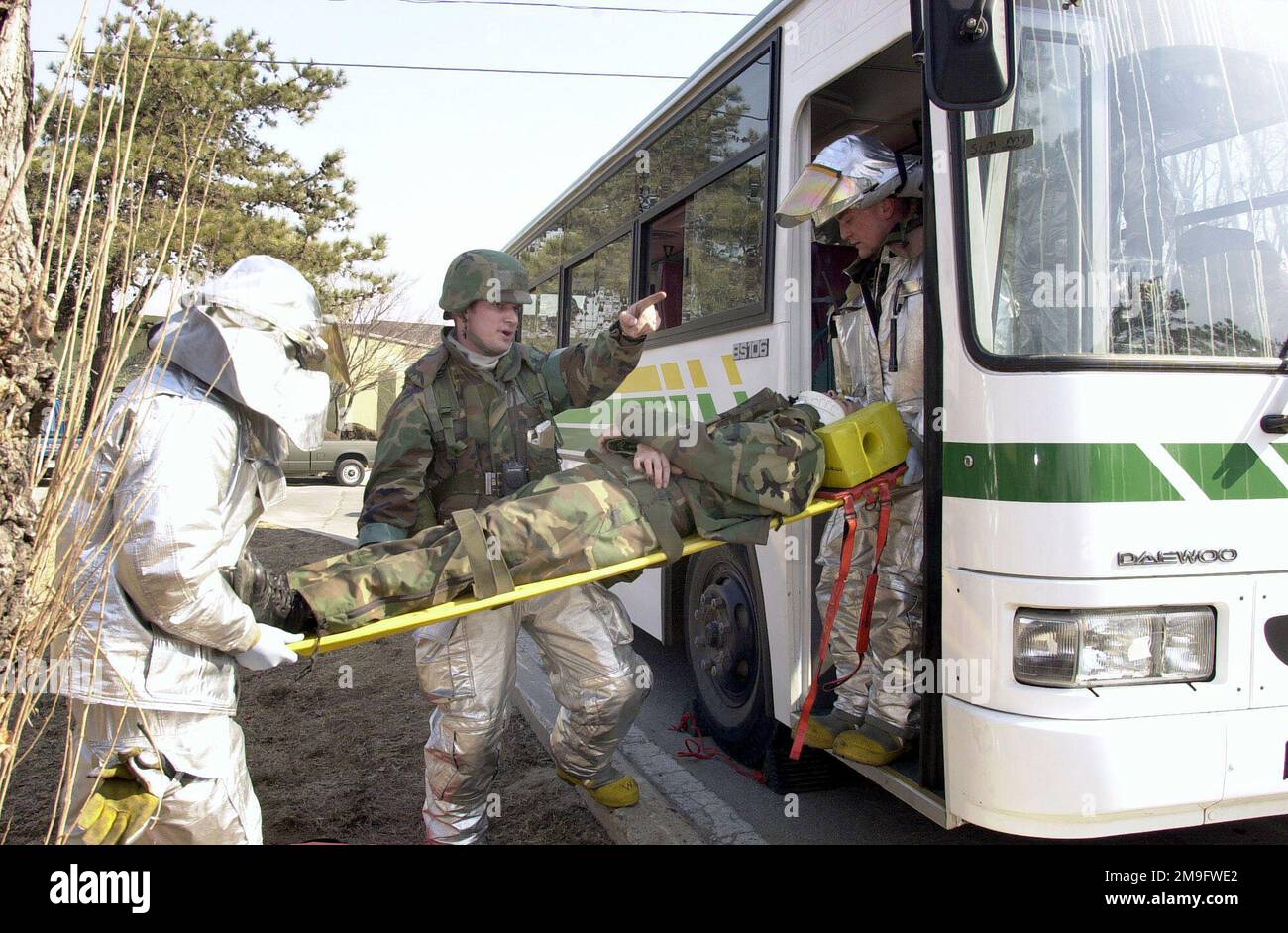 US Air Force Fire Fighters from the 51st Civil Engineering Squadron ...