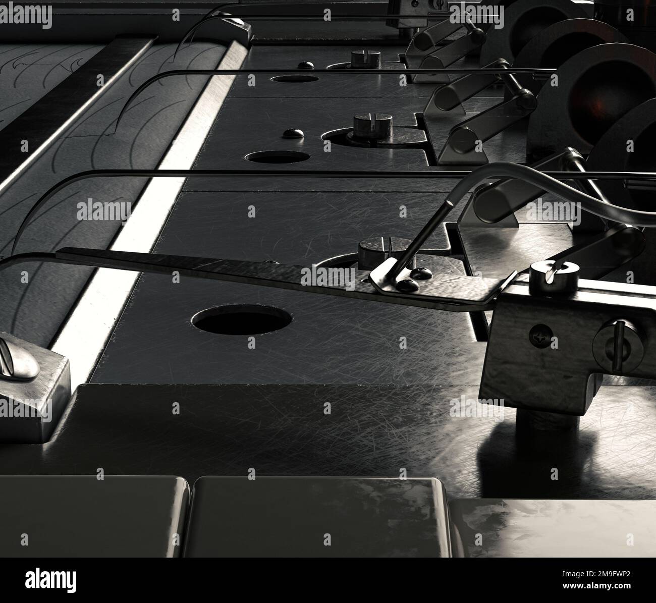 A russian polygraph lie detector machine drawing lines on graph paper ...