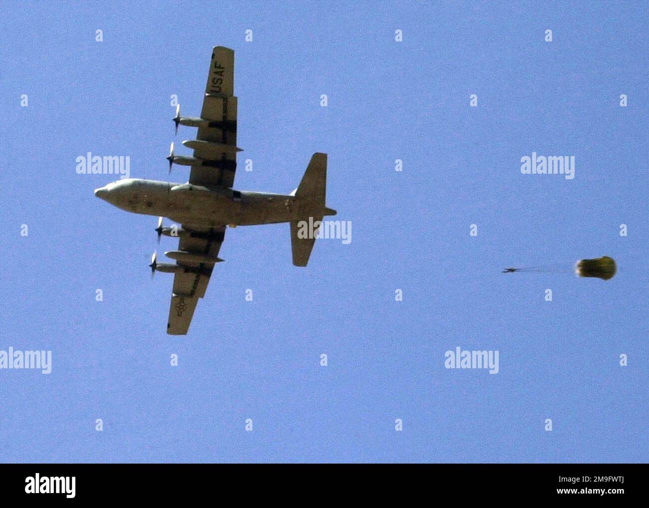 A US Air Force C-130 Hercules aircraft from the 37th Airlift Squadron ...