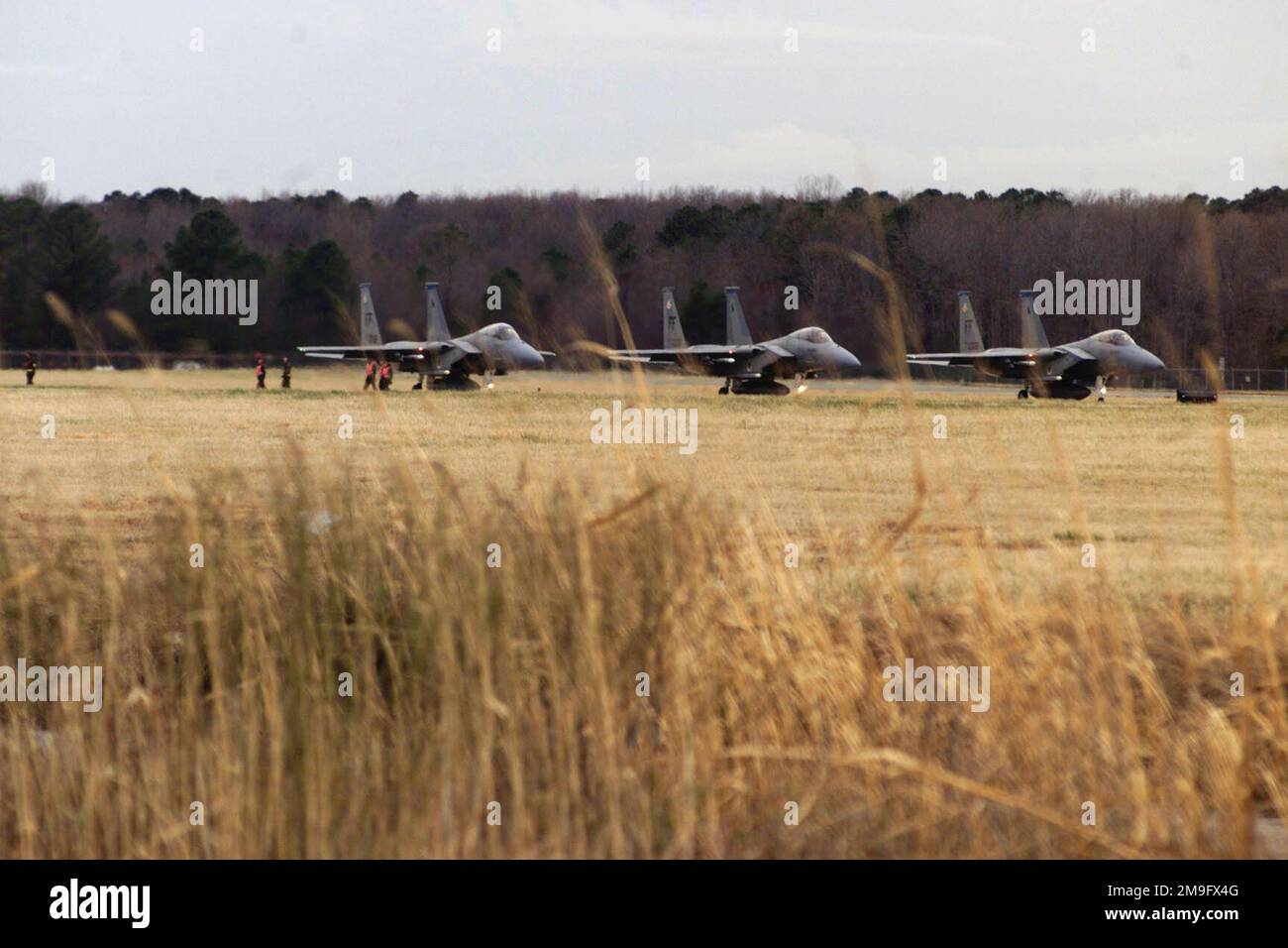 Three US Air Force F-15C Strike Eagle aircraft from the1st Fighter Wing ...