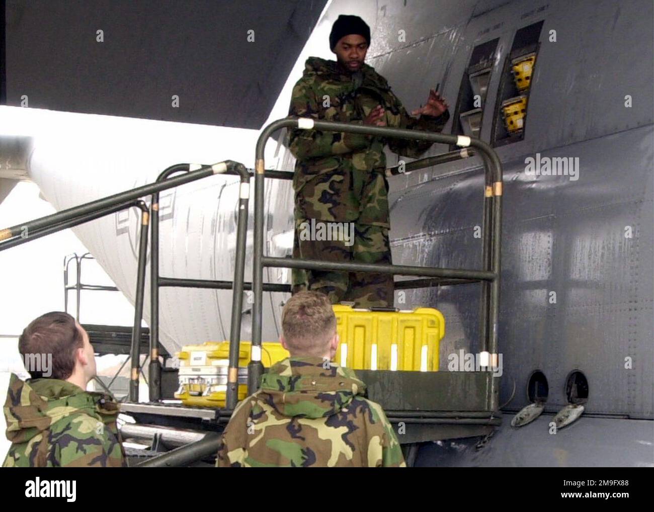 US Air Force SENIOR AIRMAN Eric Brown of the 37th Airlift Squadron ...