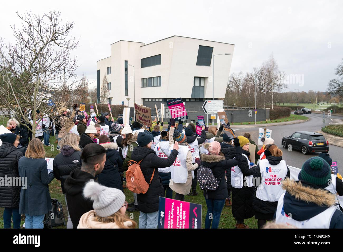 Members of the Royal College of Nursing (RCN) on the picket line ...
