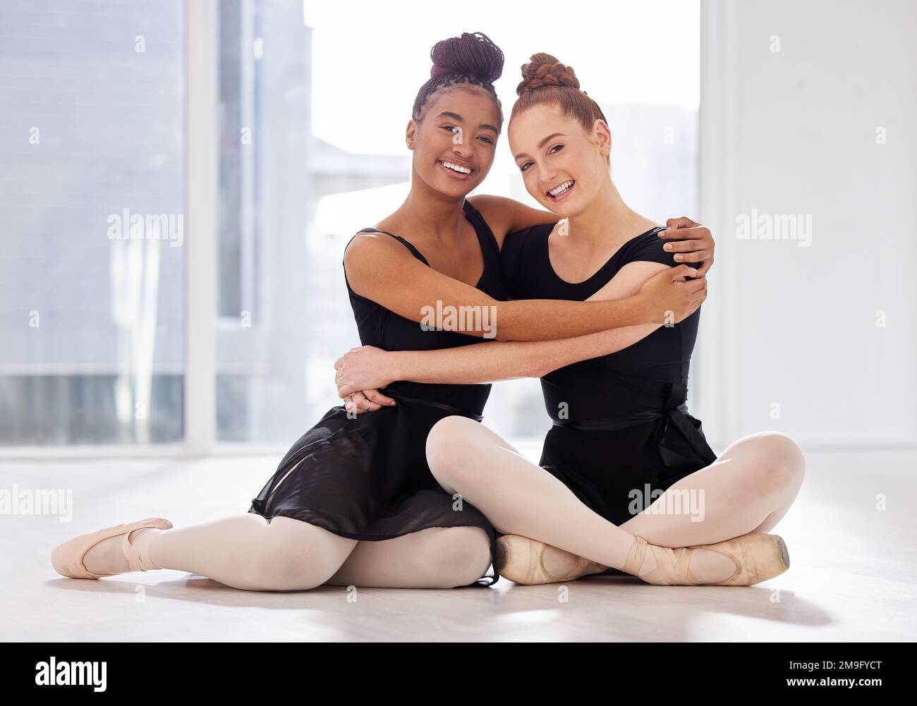 Weve forged unbreakable bonds. two ballerinas hugging one another Stock ...