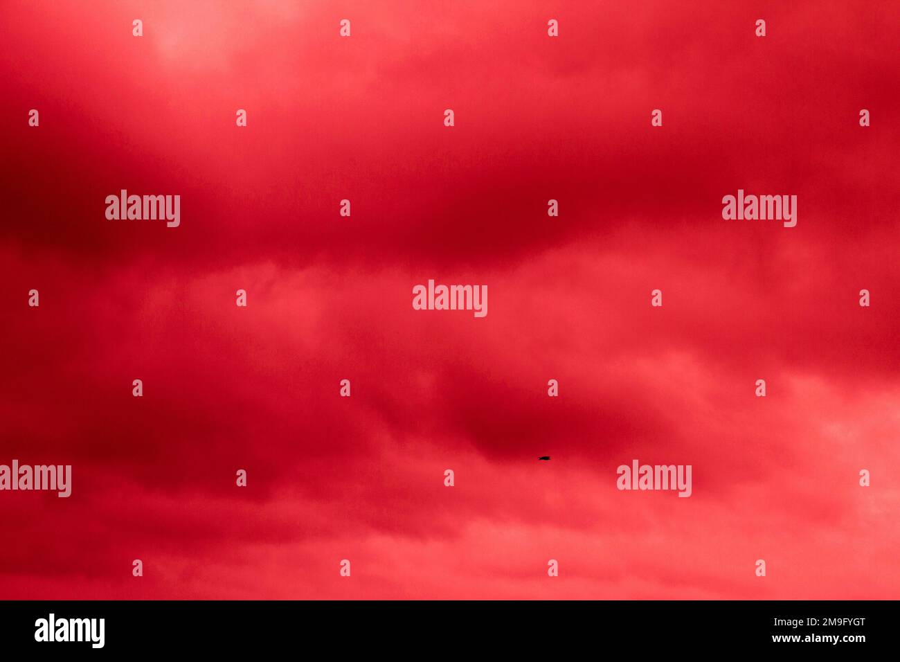 Fiery red sky. Blood clouds. Horror. Background, banner. Horror ...