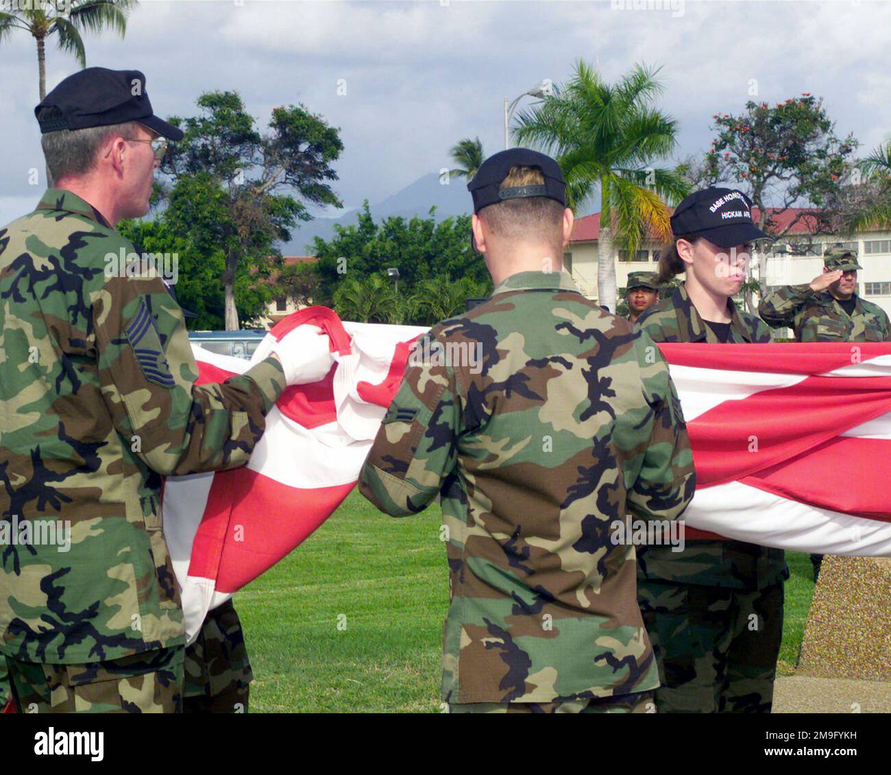 US Air Force CHIEF MASTER Sergeant Jeffrey Herman, leads the Hickam AFB ...