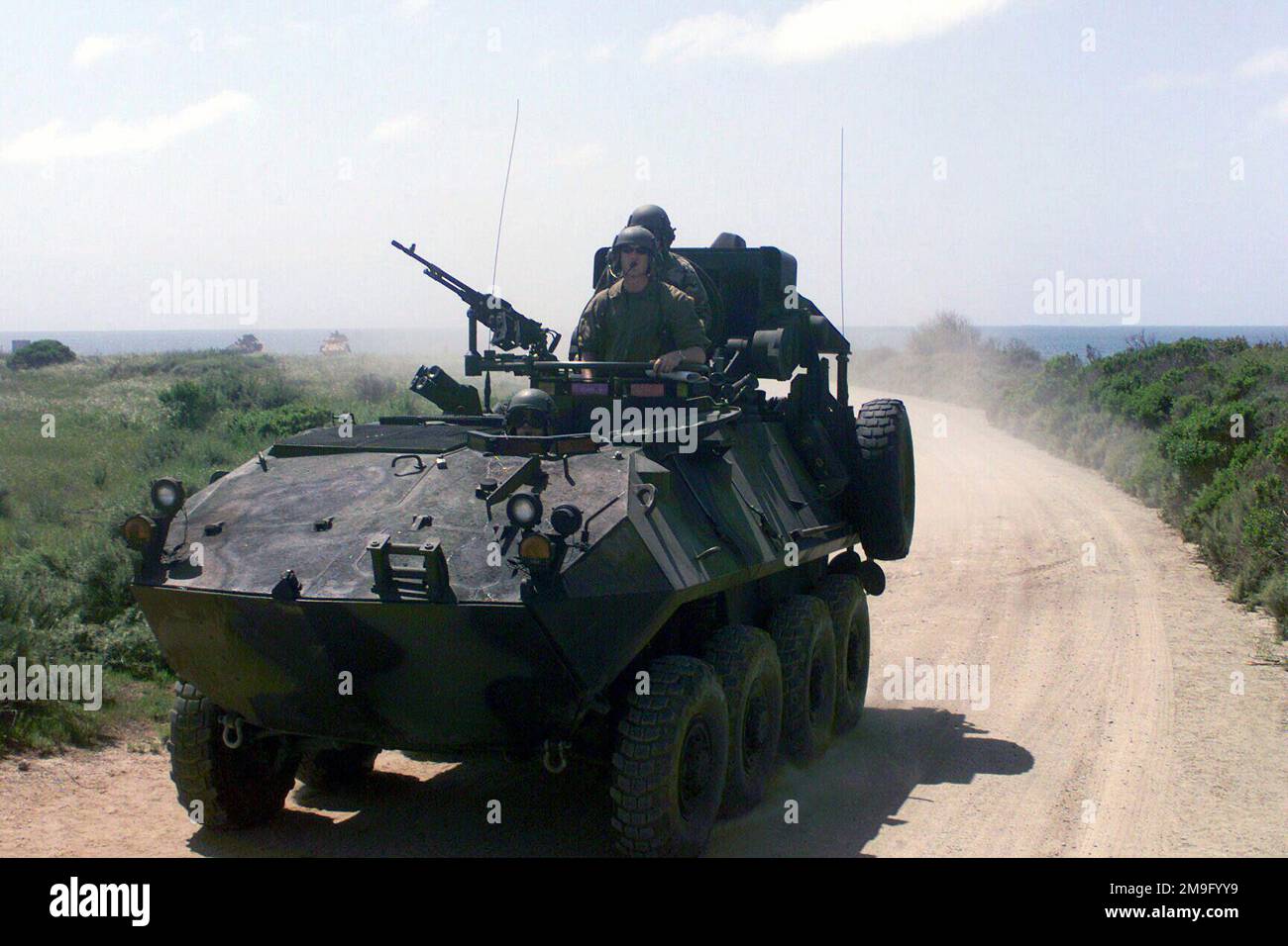 US Marine Corps (USMC) personnel assigned to the 3rd Light Armored ...