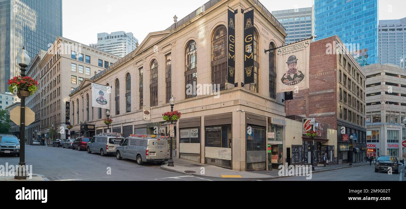 City street with buildings, Boston Common, Boston, Massachusetts, USA ...