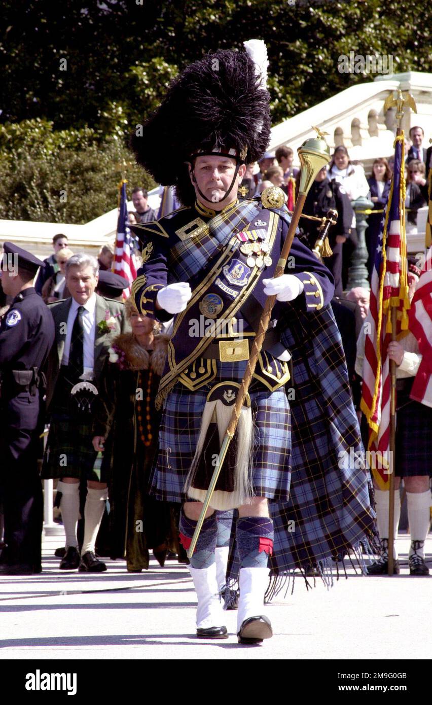 Led by Drum Major SENIOR MASTER Sergeant Jack Story members of the US ...