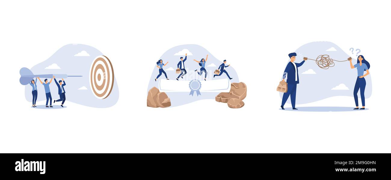 teamwork collaboration to achieve target, businessman and woman walk on ...