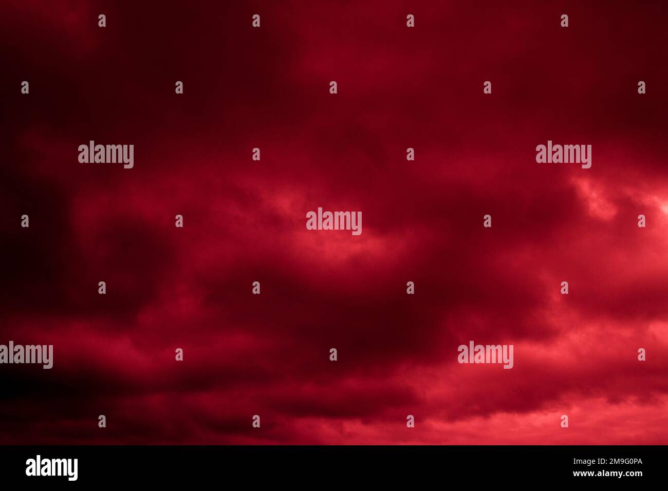 Fiery red sky. Blood clouds. Horror. Background, banner. Horror ...