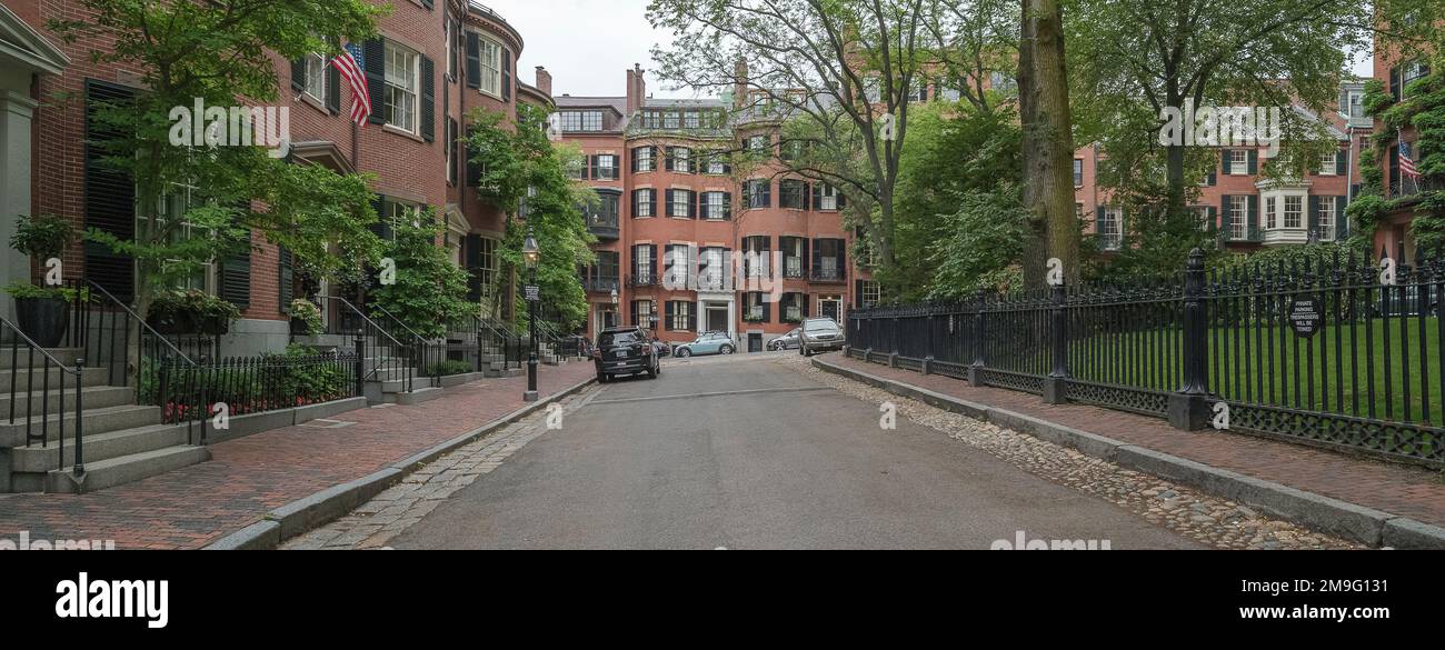 Louisburg Square in Beacon Hill, Boston, Massachusetts, USA Stock Photo ...