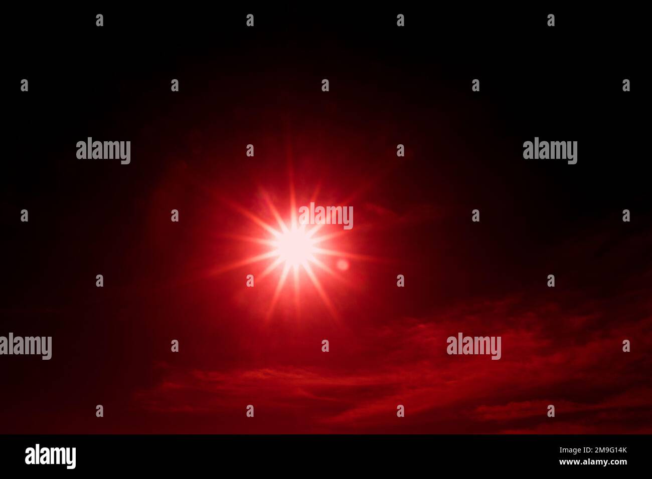 Fiery red sky. Blood clouds. Horror. Background, banner. Horror ...