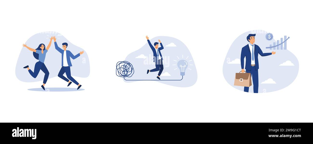 Team success winners, thinking process or creativity to solve problem ...