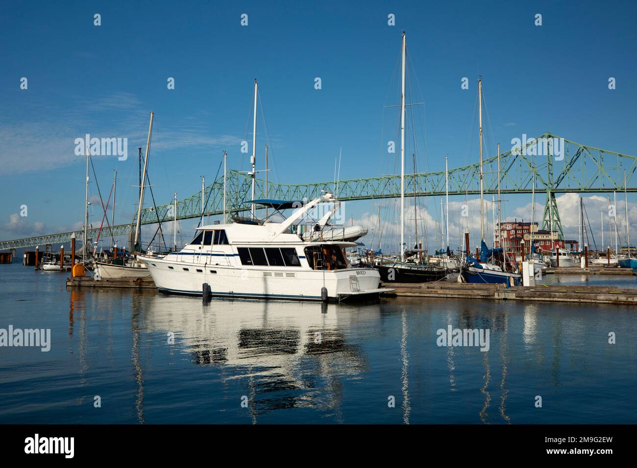 View of boat close to Astoria Bridge, Oregon, USA Stock Photo - Alamy