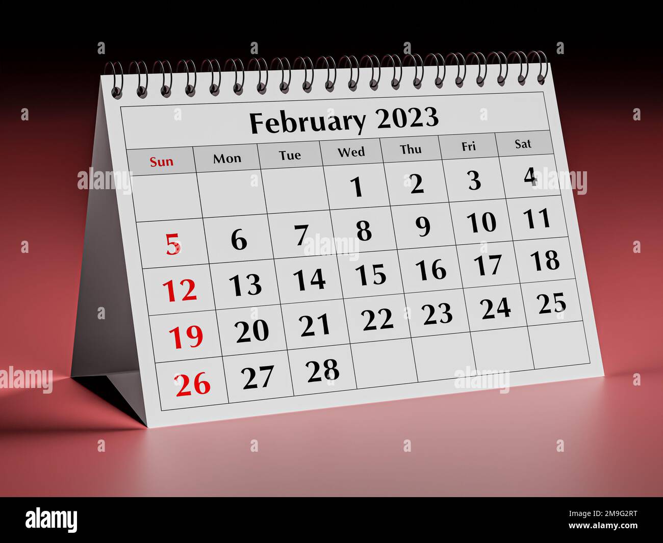 One page of the annual business desk monthly calendar. Date - month ...