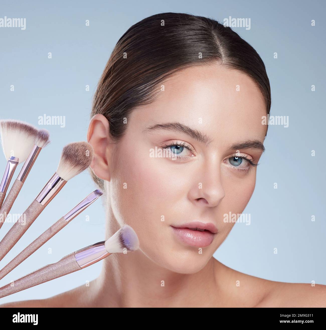 Theres a brush for everything. Studio portrait of an attractive young ...