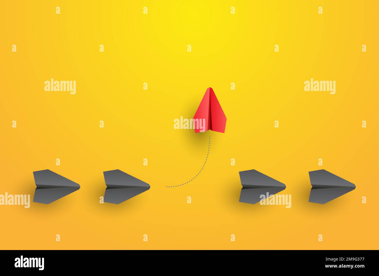 Individuality concept. Individual and unique leader red paper plane ...