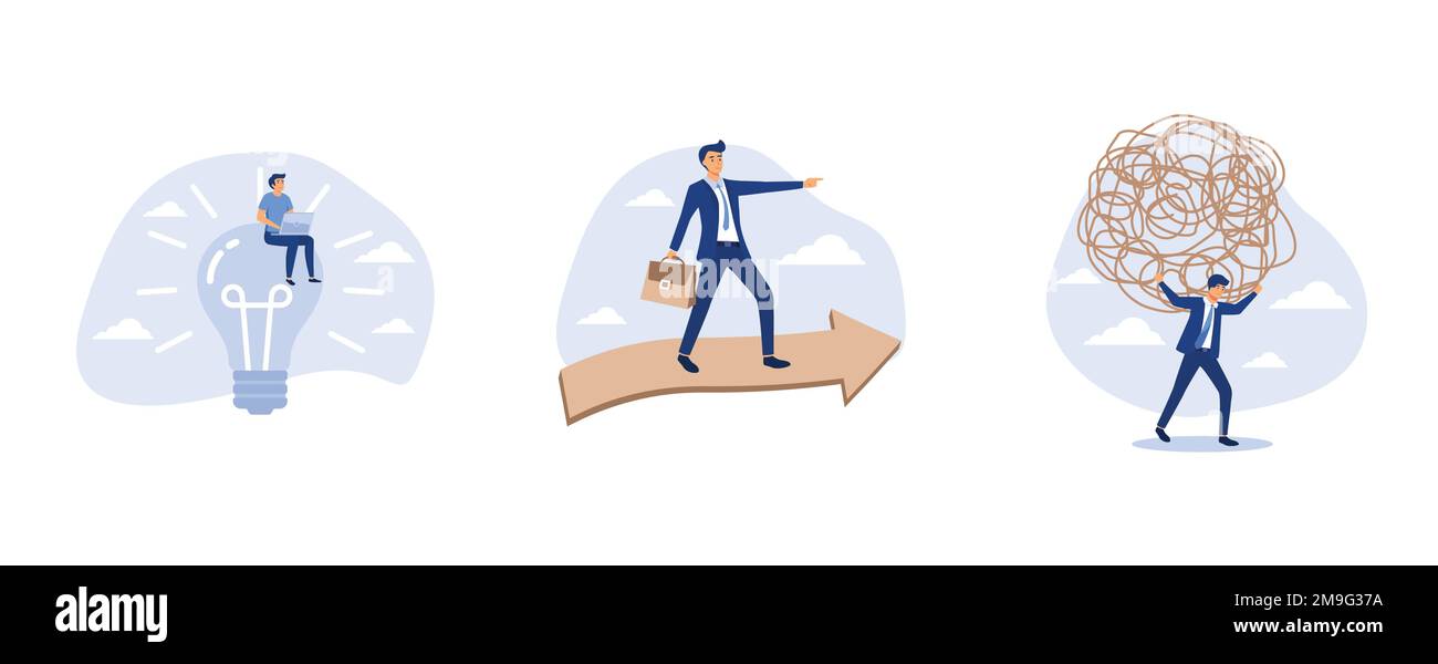 creative idea to solve work problem, business moving forward to achieve ...