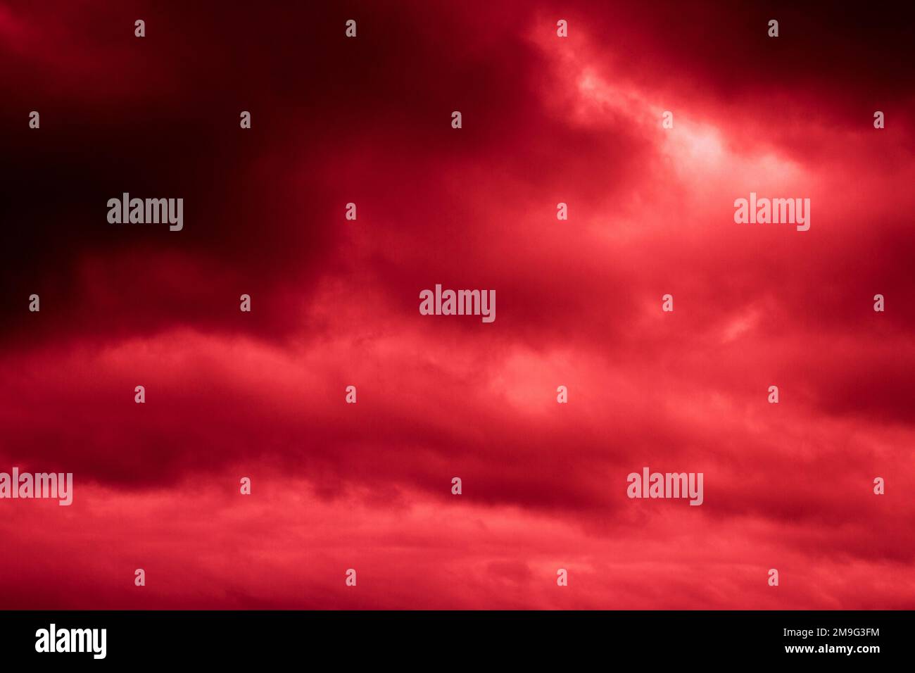 Fiery red sky. Blood clouds. Horror. Background, banner. Horror ...