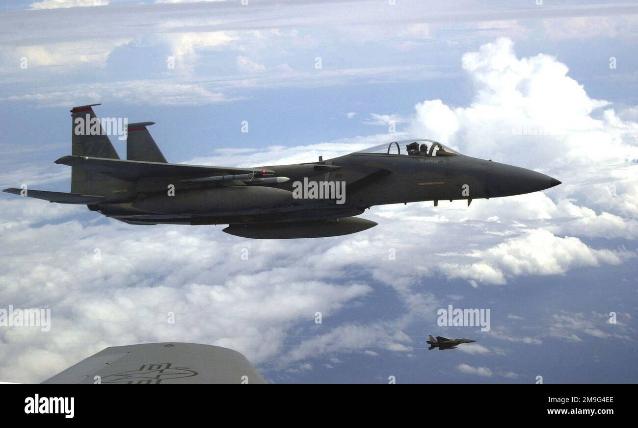 Two F-15 Eagle aircraft's from the 67th Fighter Squadron, Kadena Air ...