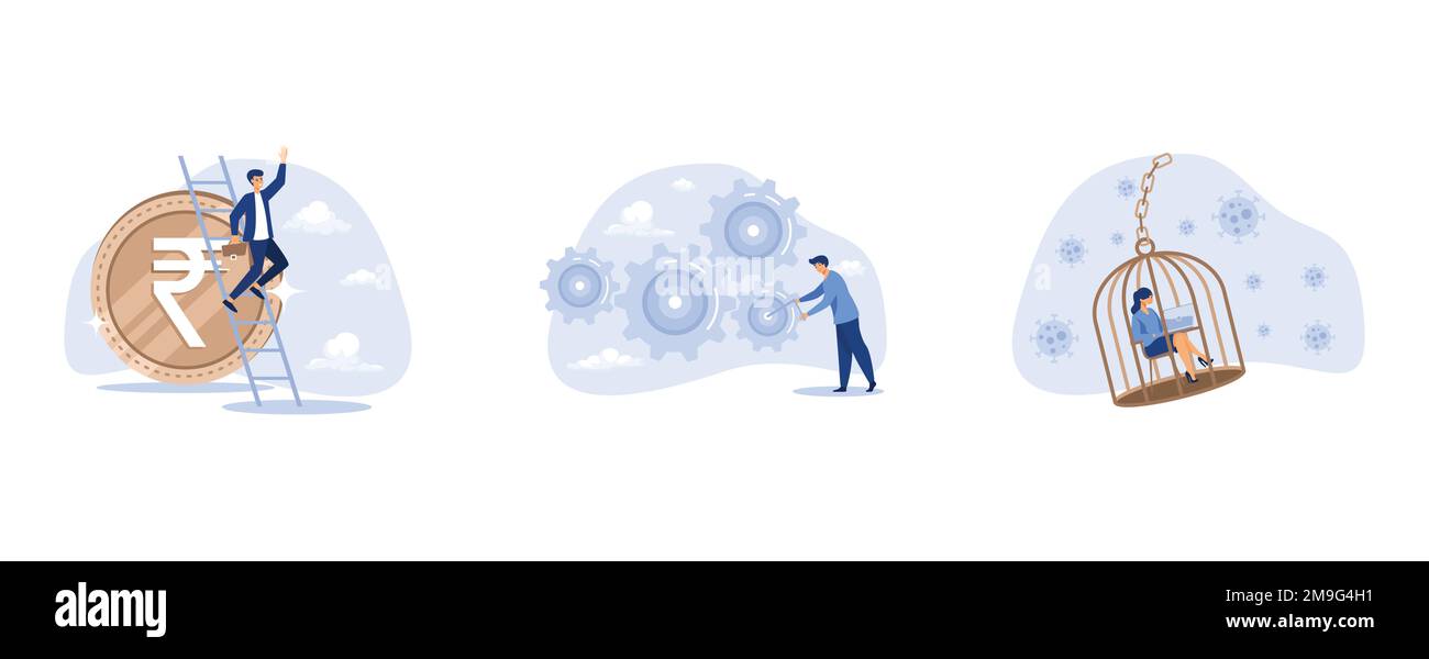 India economic or financial vision, business work flow, staying home ...