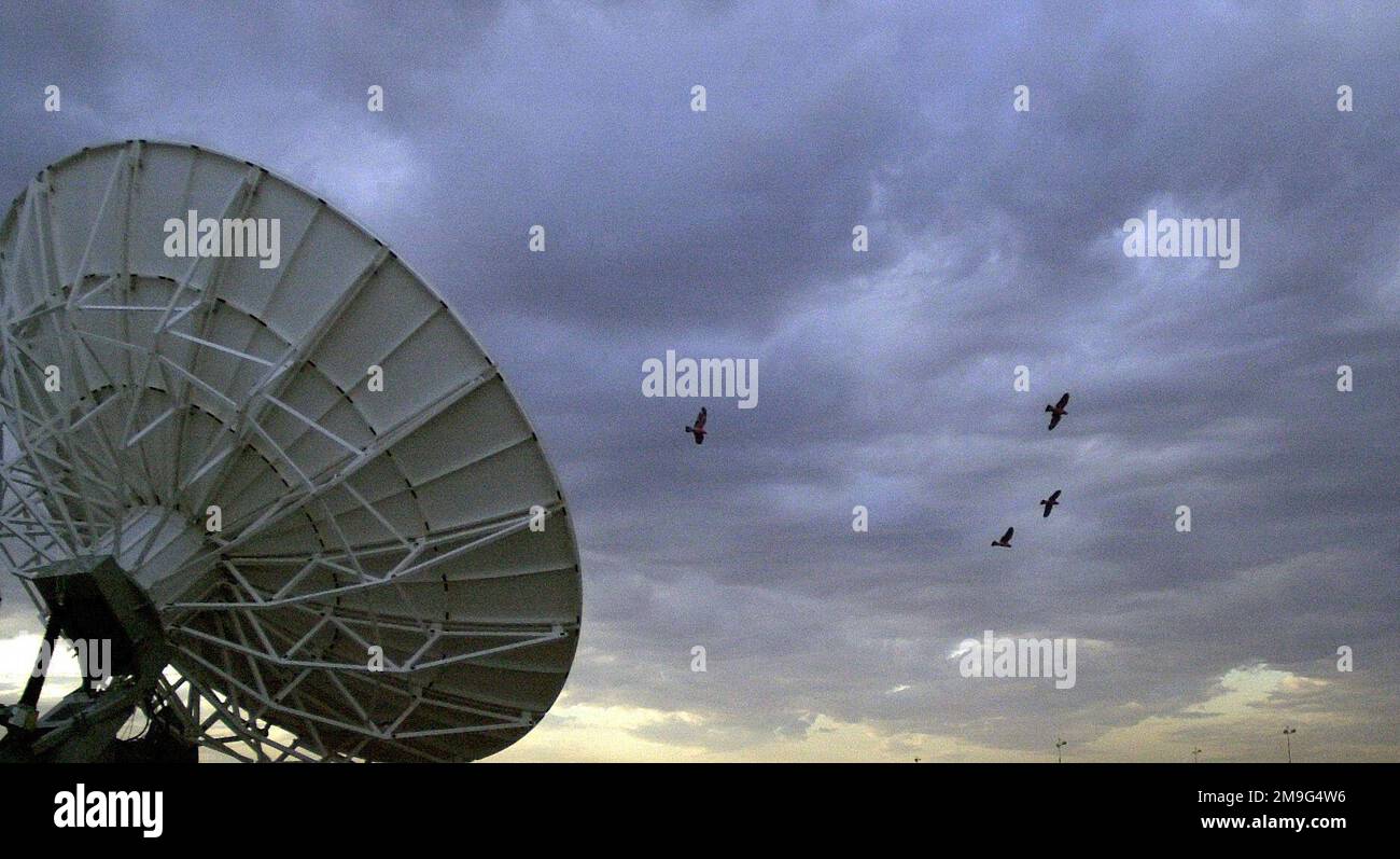 Somewhere out beyond the clouds an RQ-4A Global Hawk flying a ...