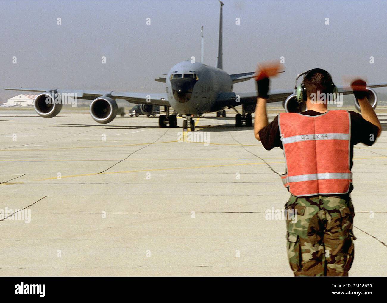 STAFF Sergeant John Chasse, 92d Aircraft Generation Squadron marshals ...