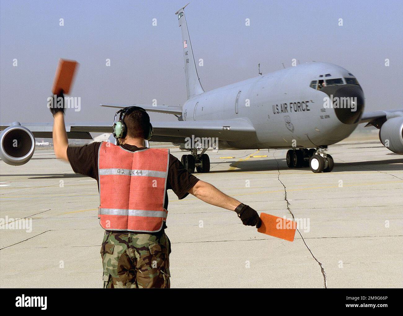 STAFF Sergeant John Chasse, 92d Aircraft Generation Squadron marshals ...