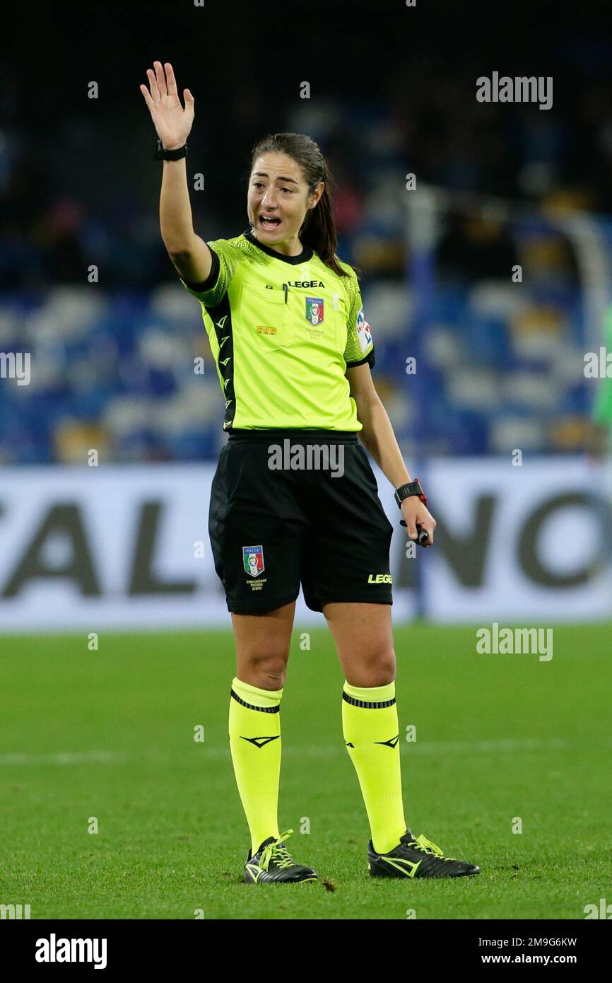 Italian referee Maria Sole Ferreri Caputi during the Italy cup football ...