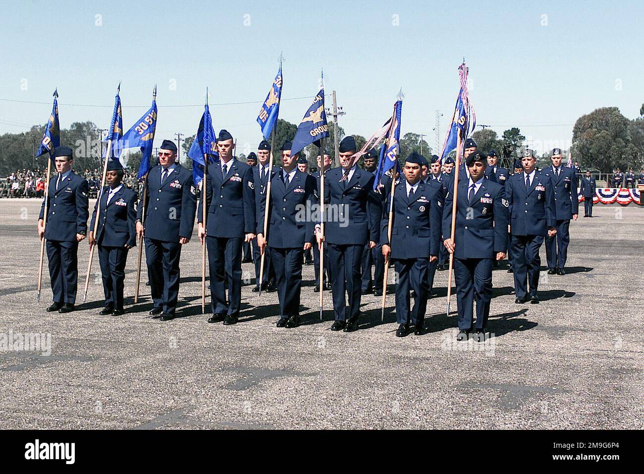 Members of "Team Vandenberg" stand in formation during the 30th Space ...