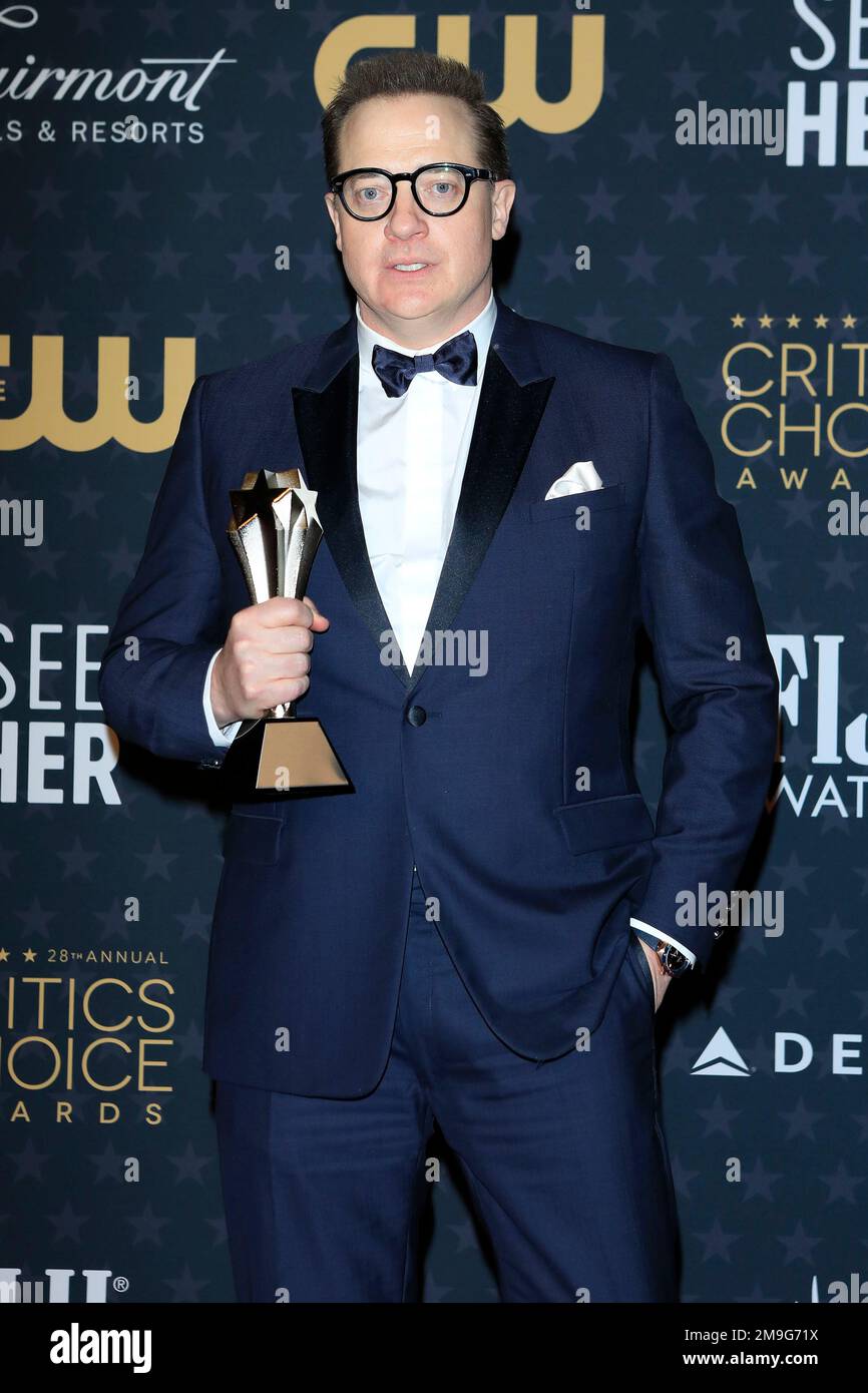 LOS ANGELES - JAN 15: Brendan Fraser at 2023 Critics Choice Press Room ...