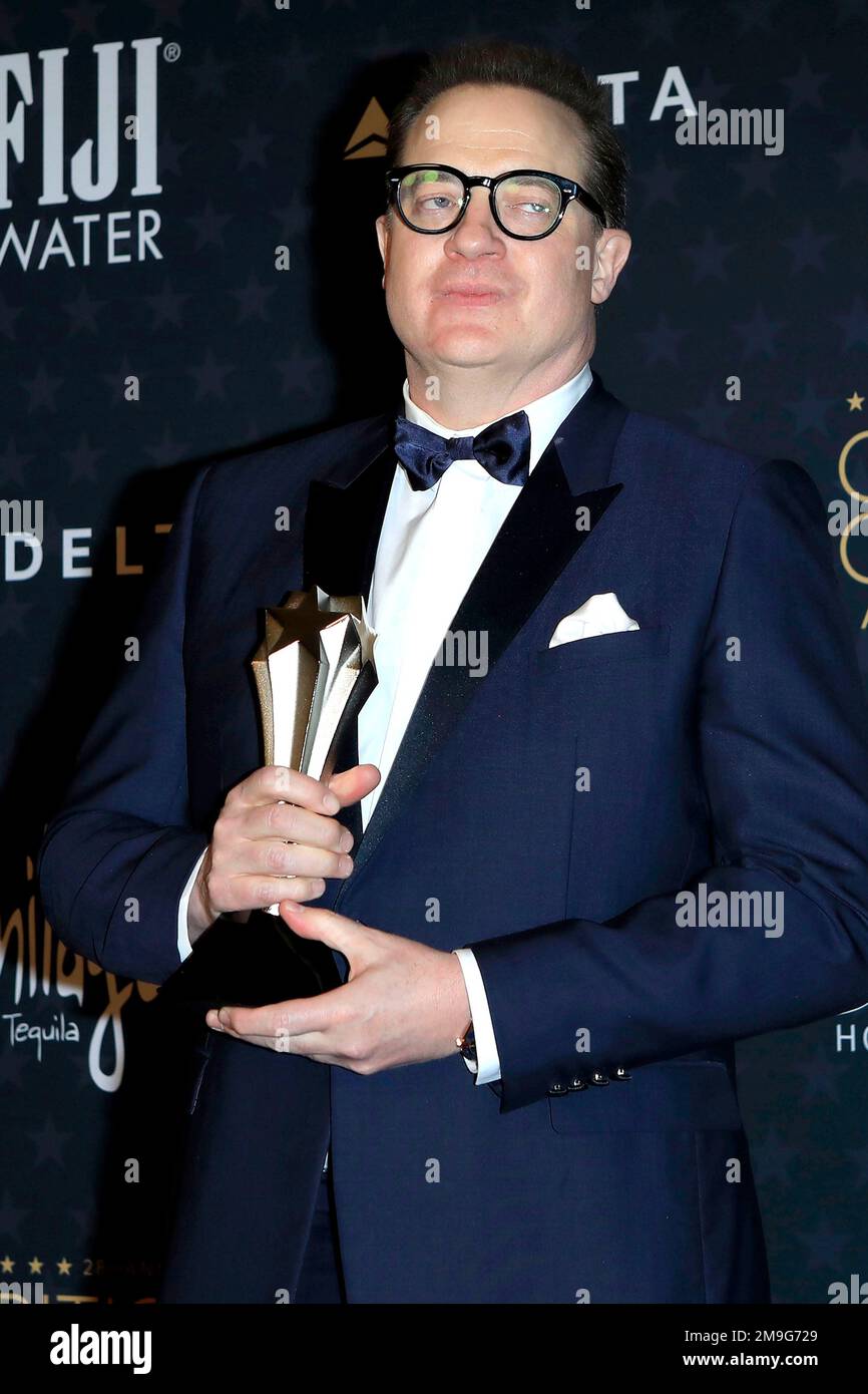 LOS ANGELES - JAN 15: Brendan Fraser at 2023 Critics Choice Press Room ...