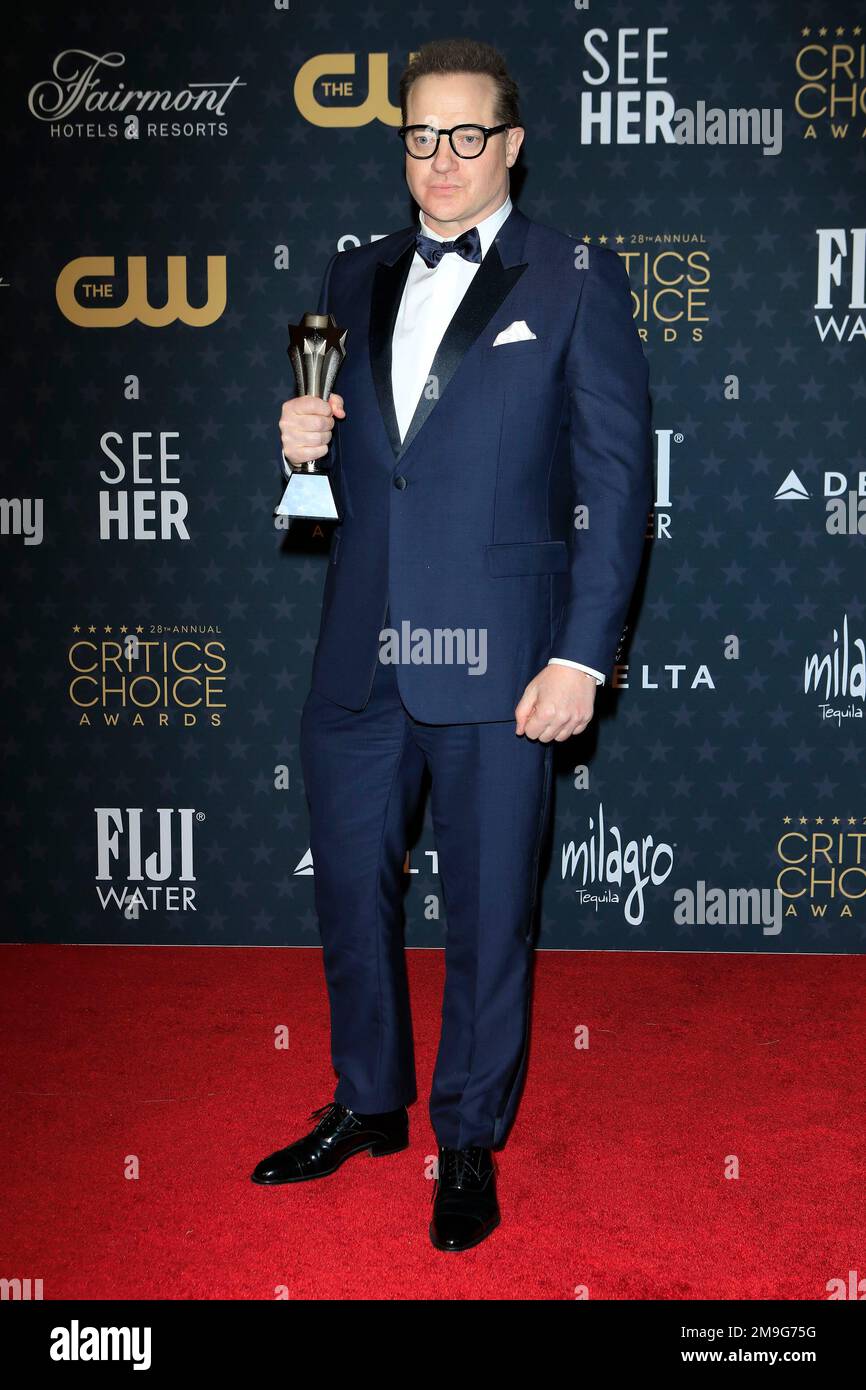 LOS ANGELES - JAN 15: Brendan Fraser at 2023 Critics Choice Press Room ...