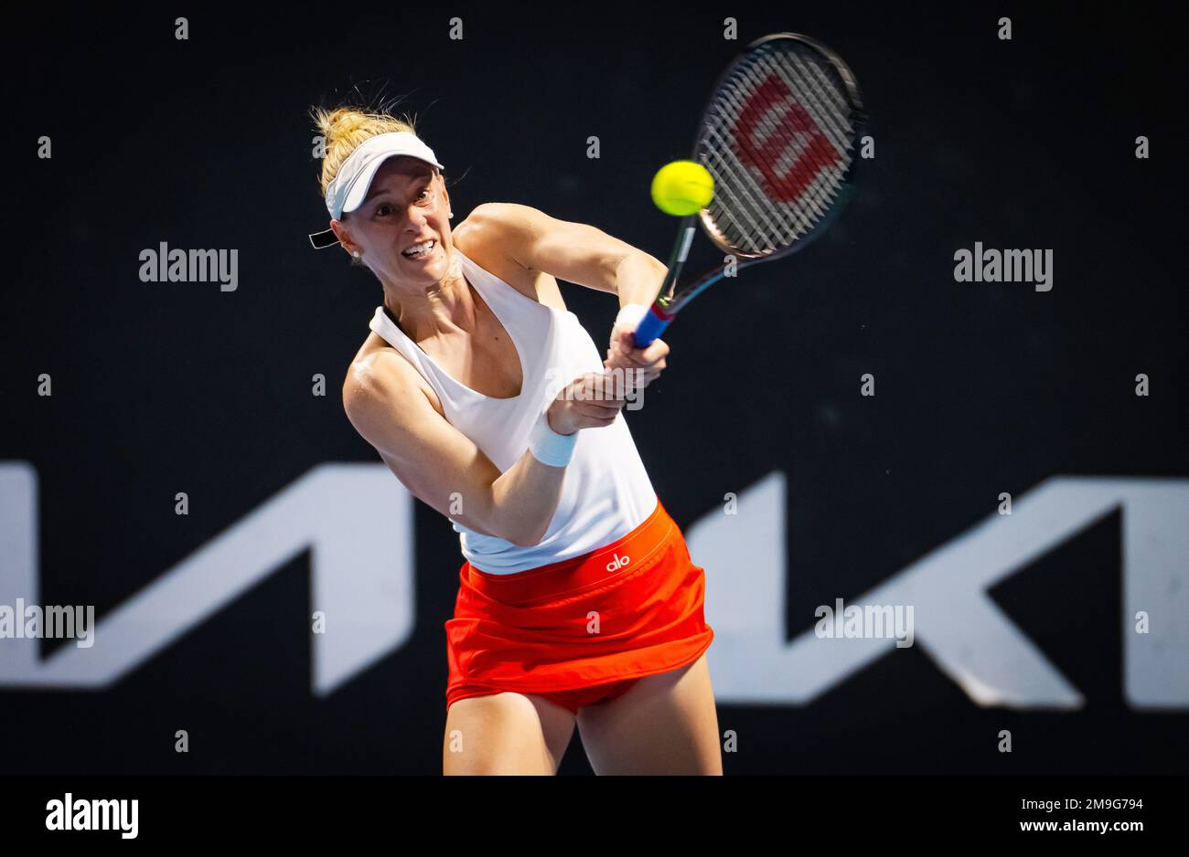 Alison Riske-Amritraj of the United States in action against Marketa ...