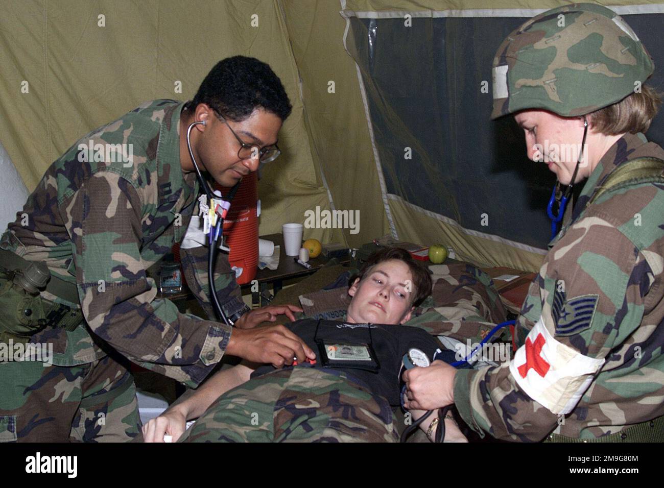 US Air Force Captain (Dr) Johnson and US Air Force Technical Sergeant ...