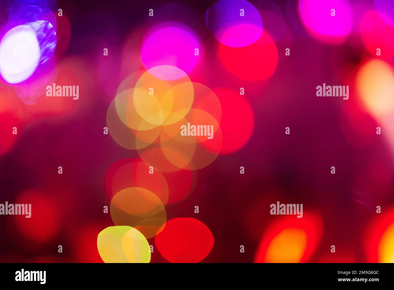 multicolored blurred background with round bright red bokeh Stock Photo ...