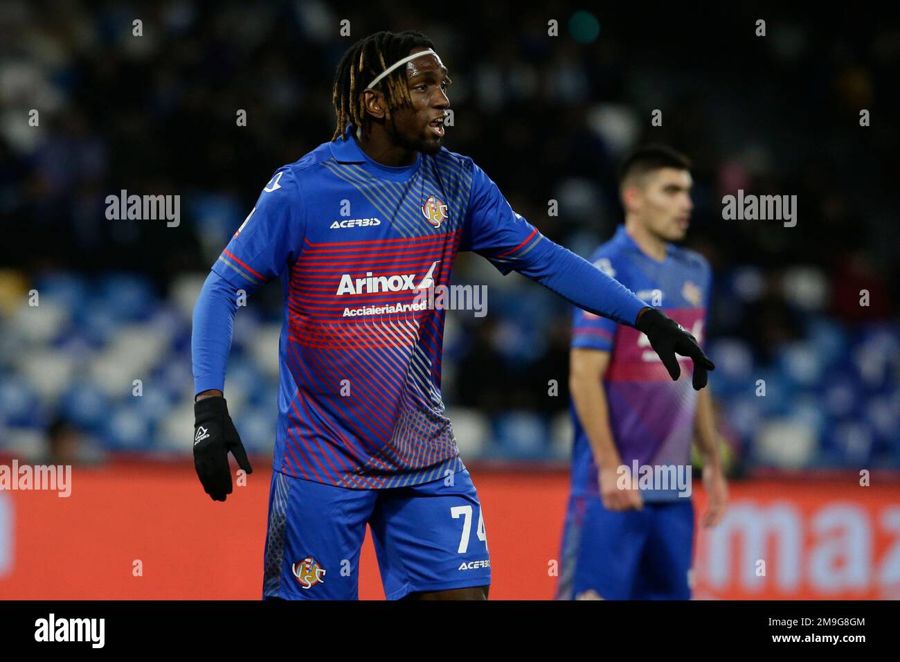 CremoneseÕs Italian forward Frank Tsadjout gesticulate during the Italy ...
