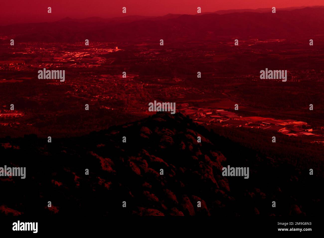 Fiery red sky. Blood clouds. Horror. Background, banner. Horror ...