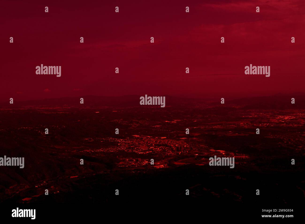 Fiery red sky. Blood clouds. Horror. Background, banner. Horror ...