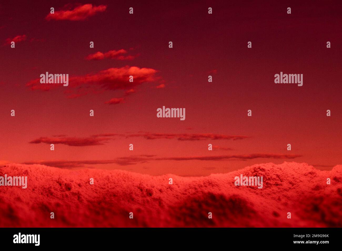 Fiery red sky. Blood clouds. Horror. Background, banner. Horror ...