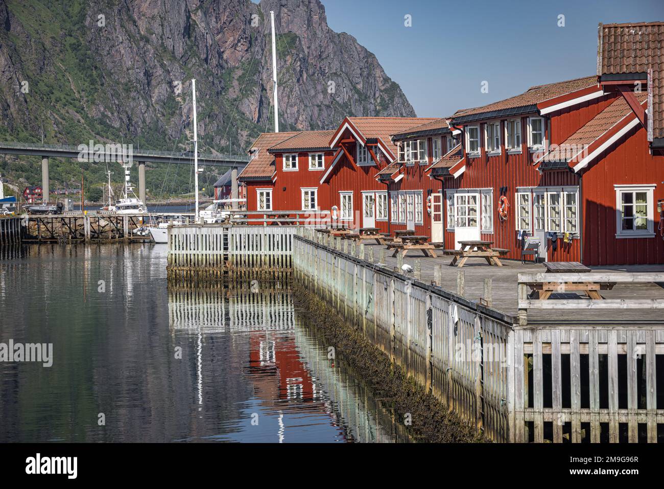 Rorbuer by Svolvaer harbour, Lofoten Islands, Nordland, Norway Stock ...