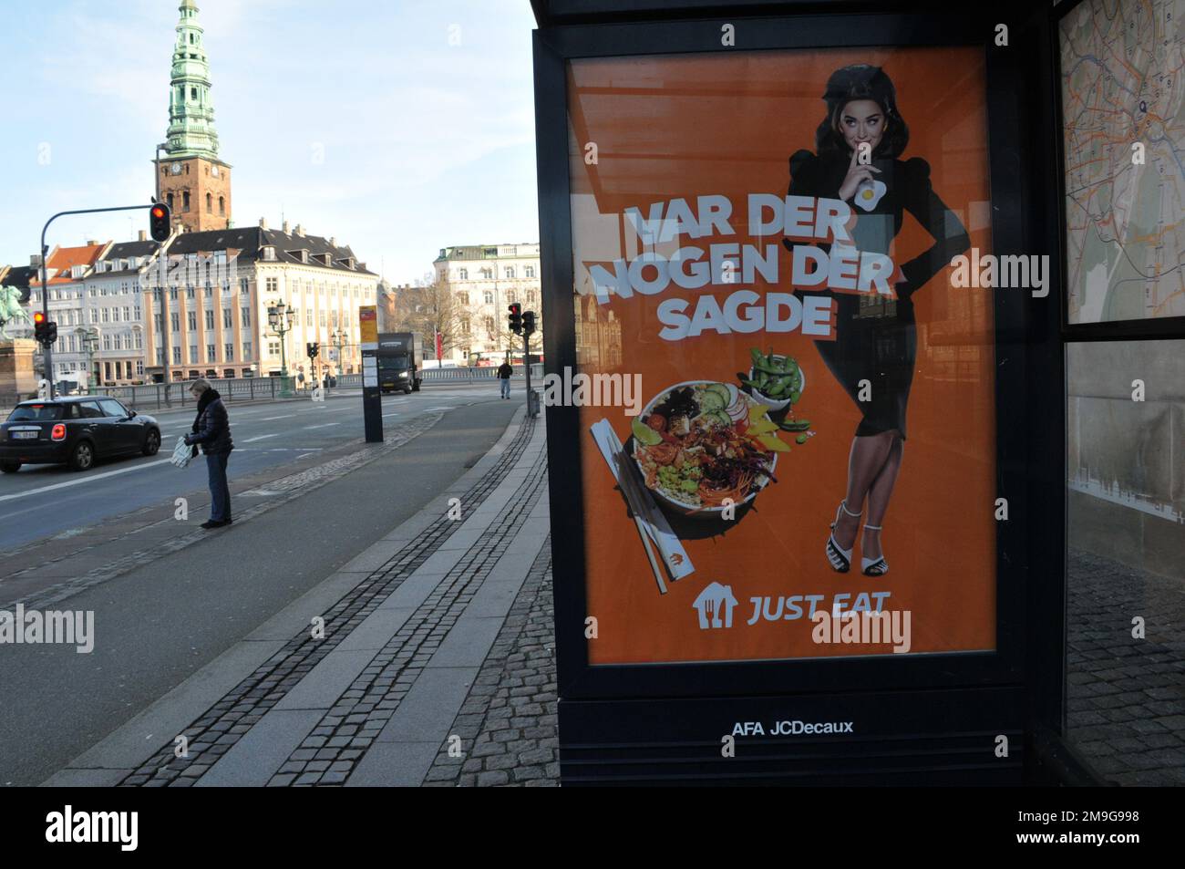 Copenhagen/Denmark/18 January 2023/ Billboard of Just Eat at danish ...