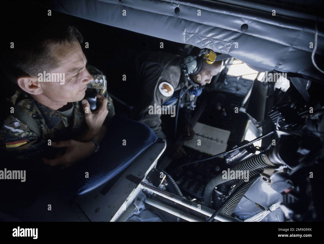 US Air Force Captain Thomas Bremer from the German Air Force witnesses ...